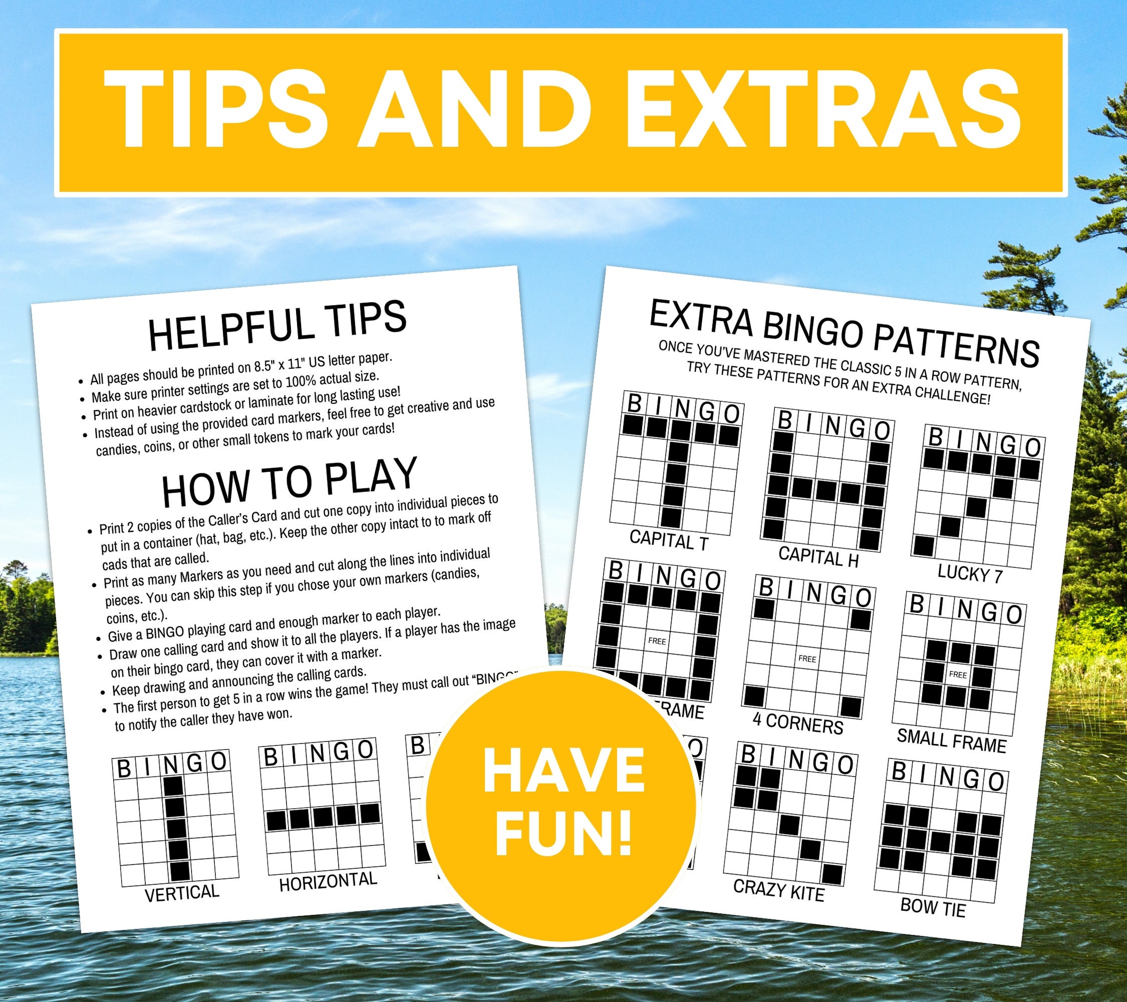 30 Summer Camp Bingo Cards Printable Game, Kids Camping Bingo Game ...