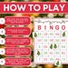 100 Christmas Bingo Card Printable Game,christmas Bingo Board,christmas ...
