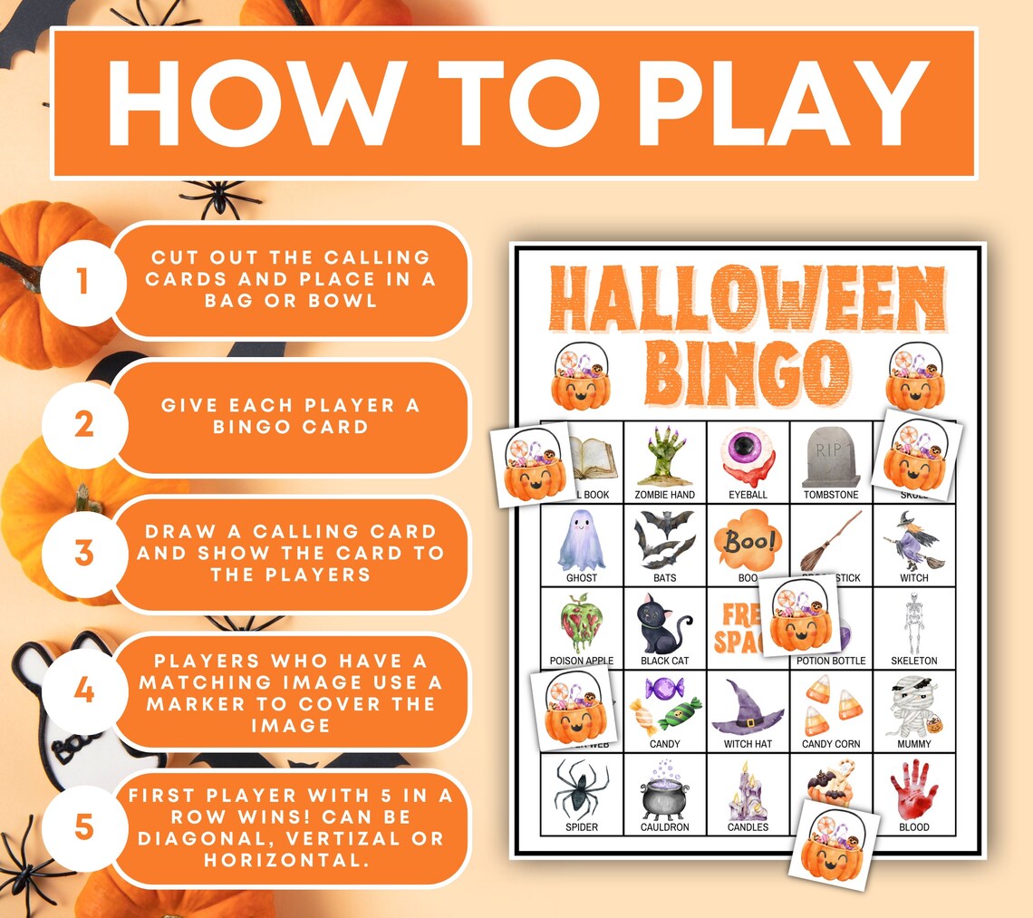 30 Halloween Bingo Cards Printable Game,halloween Fall Bingo Boards ...