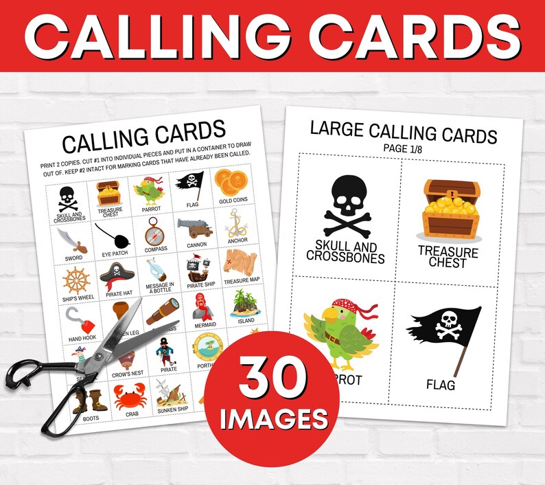 120 Pirate Bingo Cards Printable Game, Pirate Birthday Party Kids Bingo ...