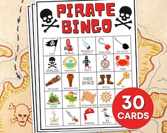 Pirate Bingo Cards Printable Game for Kids and Adults - Etsy