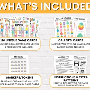 120 Easter Bingo Cards Printable Game, Easter Bingo Boards Activity for ...