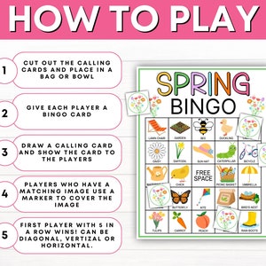 30 Spring Bingo Cards Printable Game, Spring Bingo Kids Classroom ...
