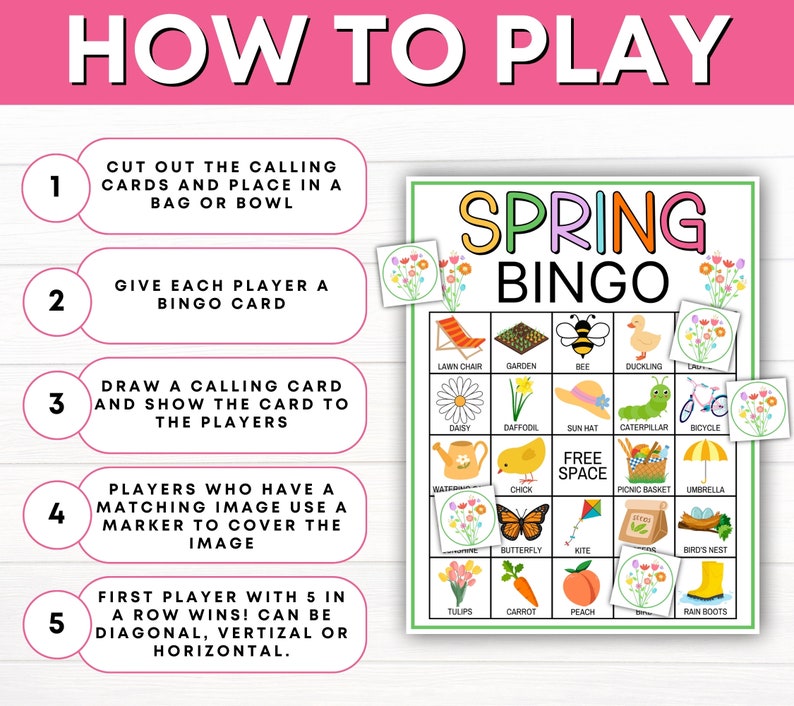 30 Spring Bingo Cards Printable Game, Spring Bingo Kids Classroom ...