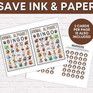 30 Animal Alphabet Bingo Cards Game, Animal Alphabet Bingo Boards for ...