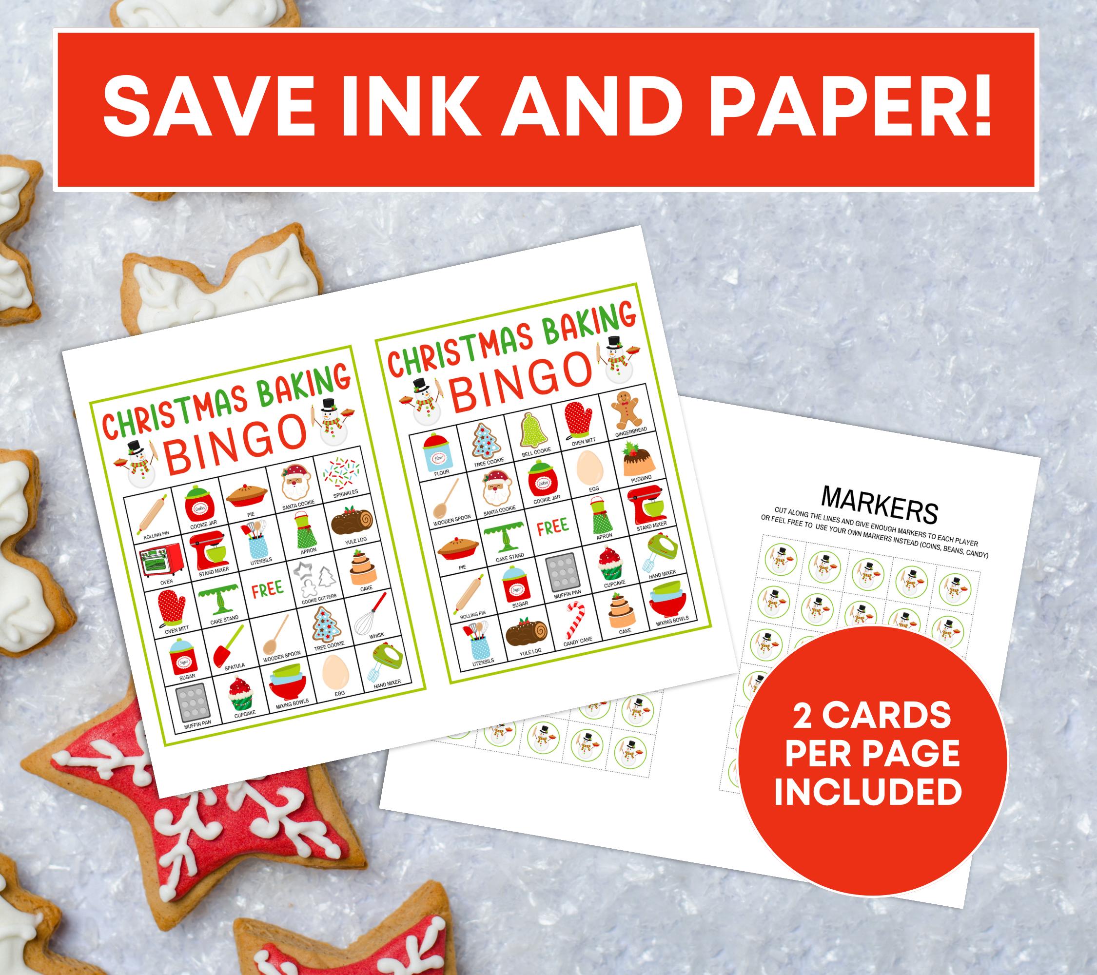 120 Christmas Baking Bingo Card Printable Game, Christmas Cookie Bingo ...