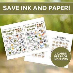 90 Camping Bingo Cards Printable Game, Camping Party Bingo Game ...