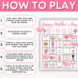 60 Mother's Day Bingo Cards Printable Game, Mothers Day Party Brunch ...