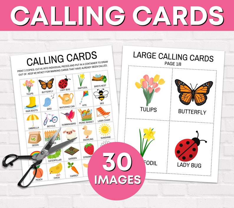 90 Spring Bingo Cards Printable Game, Spring Bingo Kids Classroom ...
