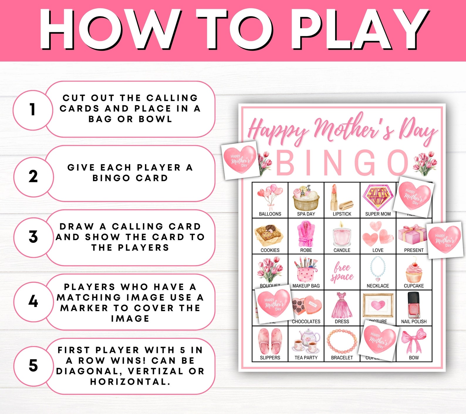 30 Mother's Day Bingo Cards Printable Game, Mothers Day Party Brunch ...
