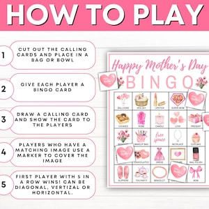 30 Mother's Day Bingo Cards Printable Game, Mothers Day Party Brunch ...