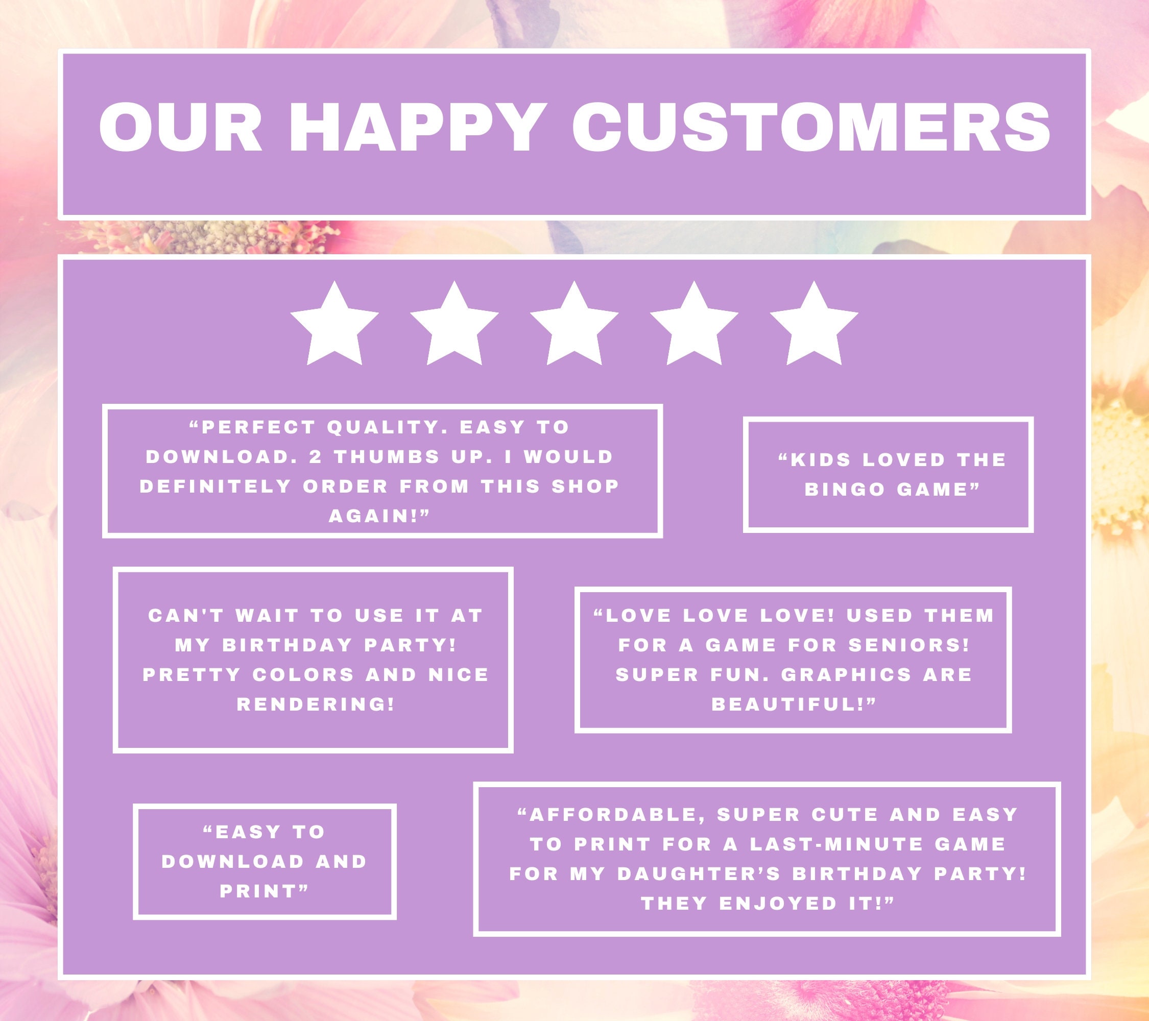 30 Flower Bingo Cards Printable Game, Floral Spring Bingo Boards Kids ...