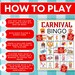 120 Carnival Bingo Cards Printable Game, Carnival Party Bingo Boards ...
