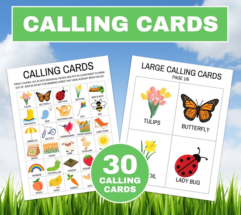 30 Spring Bingo Cards Printable Game, Spring Bingo Kids Classroom ...