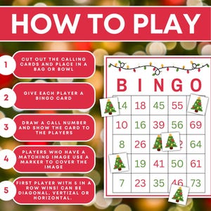 50 Christmas Bingo Card Printable Game,christmas Bingo Board Game for ...