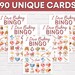 90 Baking Bingo Game Cards Printable, Baking Birthday Party Bingo ...
