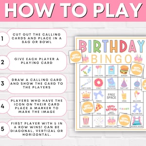 30 Birthday Bingo Cards Printable Game, Pastel Kids Birthday Bingo Boards Party Game, Girls ...
