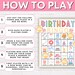 30 Birthday Bingo Cards Printable Game, Pastel Kids Birthday Bingo Boards Party Game, Girls ...