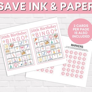 60 50th Birthday Bingo Cards Printable Game, 50th Birthday Party Bingo Board Game, Womens ...