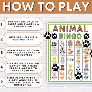 30 Animal Bingo Cards Printable Game, Zoo Baby Animal Bingo Boards ...