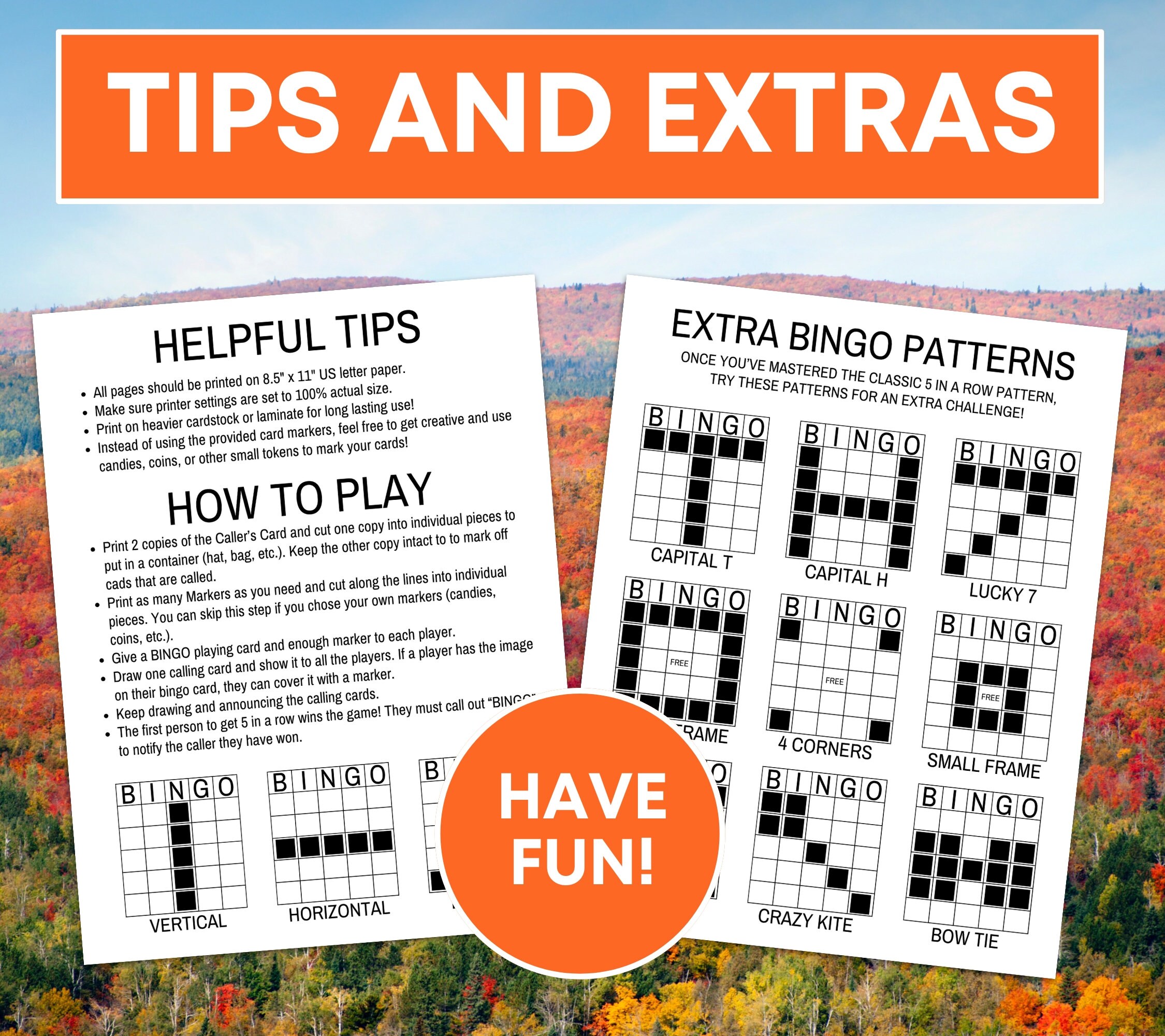 120 Fall Bingo Cards Printable Game, Fall Autumn Bingo Boards, Fall ...