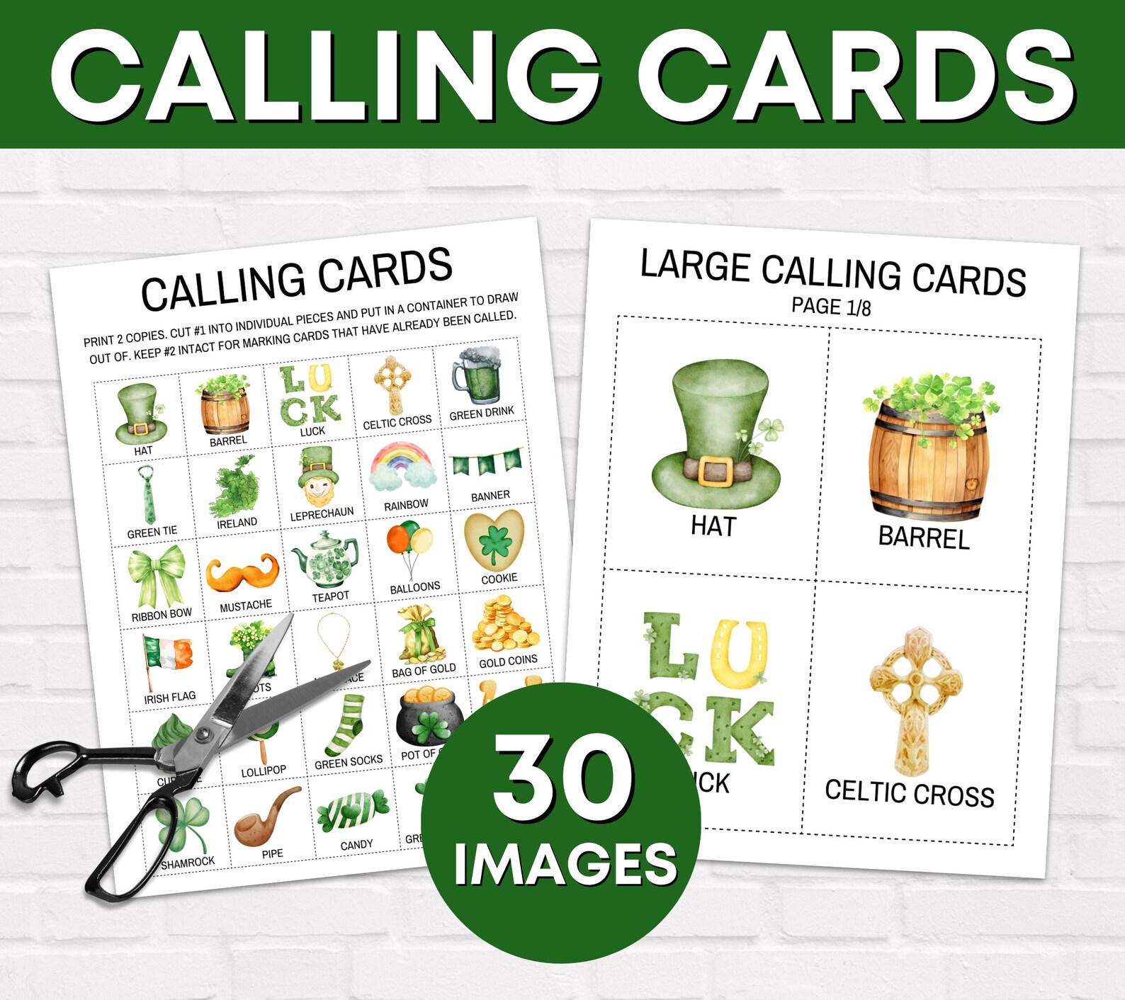 30 St Patricks Day Bingo Cards Game Printable, St Patrick Bingo Boards ...