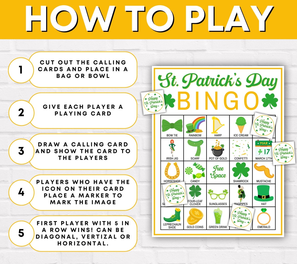 120 St Patricks Day Bingo Cards Game Printable, St Patrick Bingo Board ...