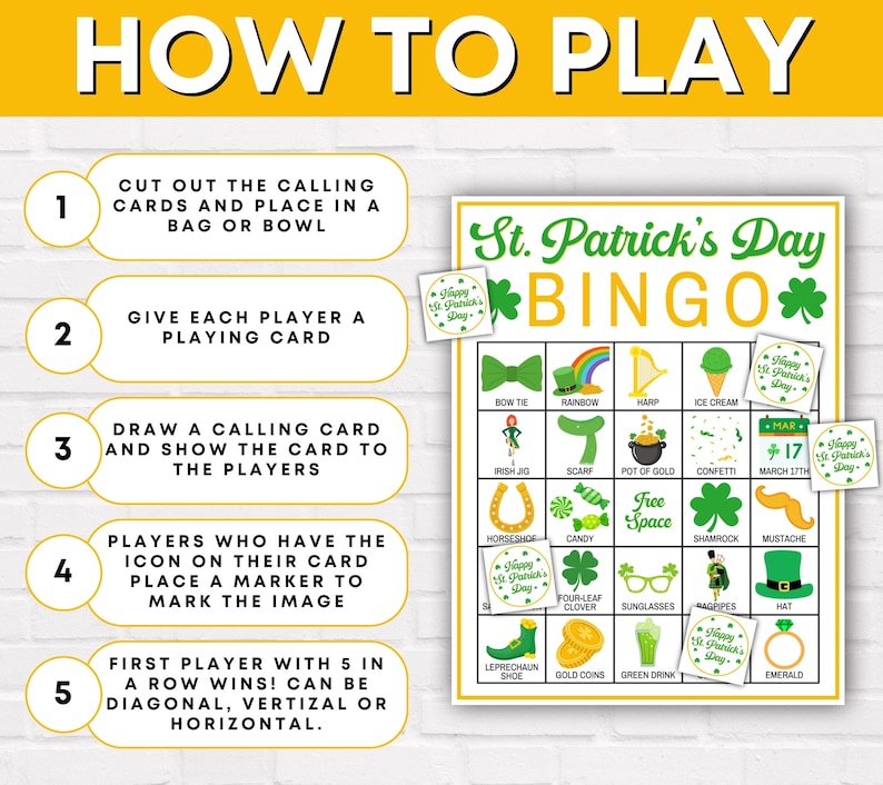 120 St Patricks Day Bingo Cards Game Printable, St Patrick Bingo Board ...