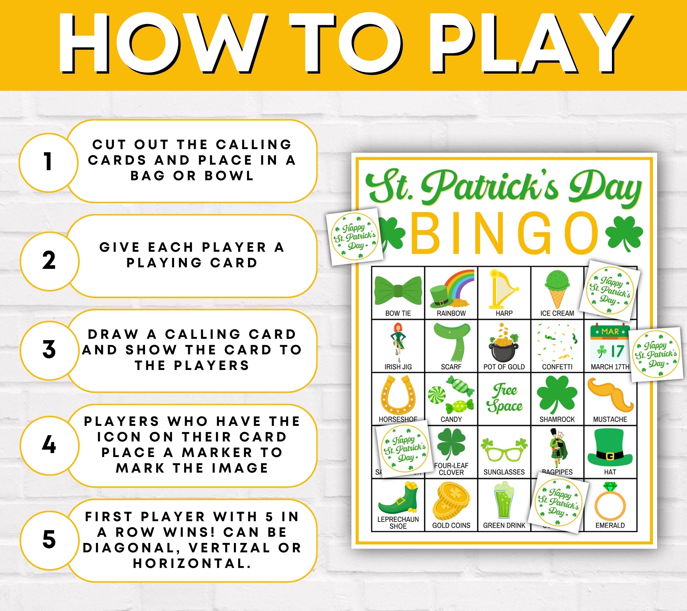 120 St Patricks Day Bingo Cards Game Printable, St Patrick Bingo Board ...