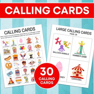 30 Carnival Bingo Cards Printable Game, Carnival Party Bingo Boards ...