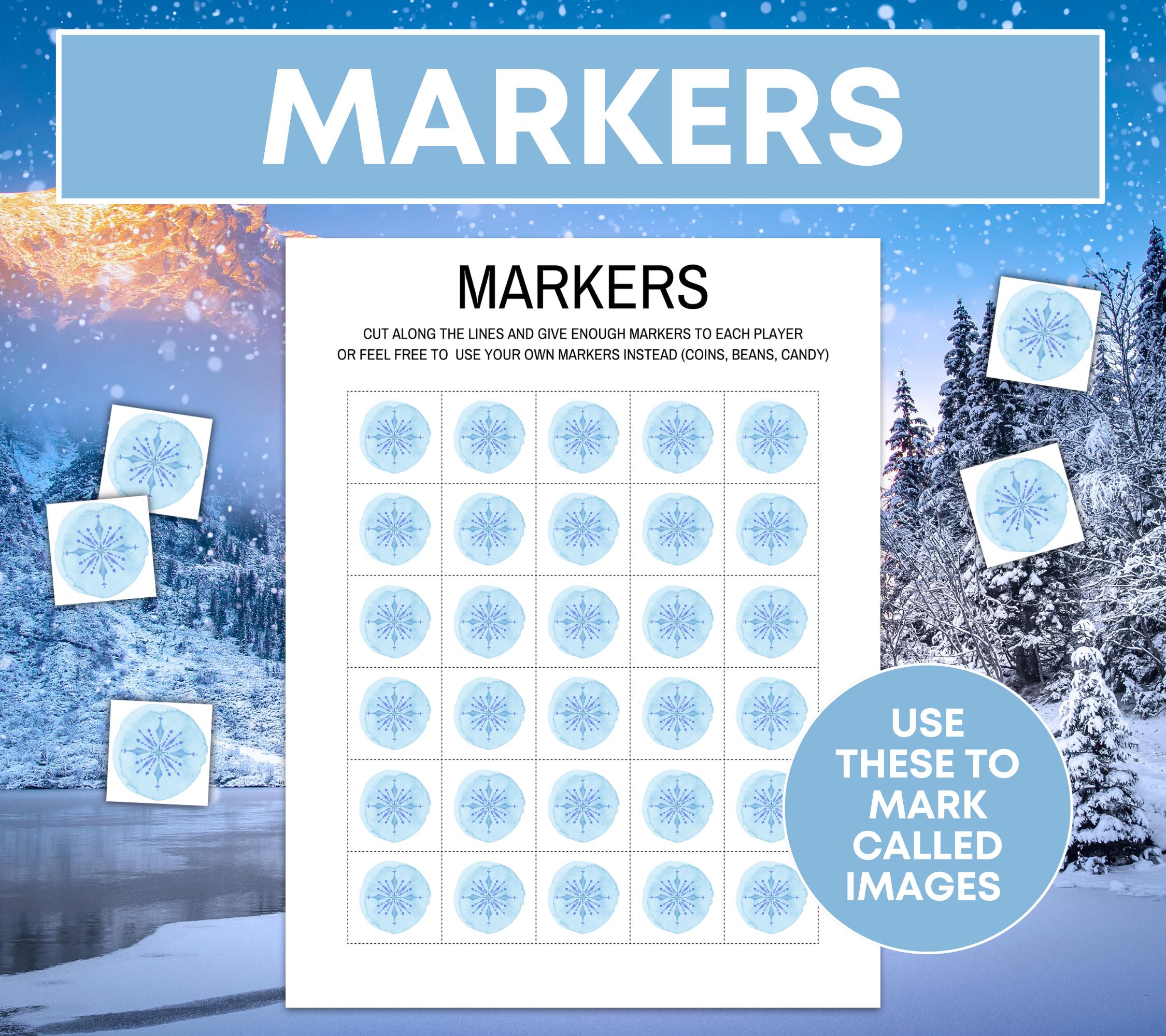 120 Winter Bingo Card Printable Game,winter Bingo Board Activity for ...