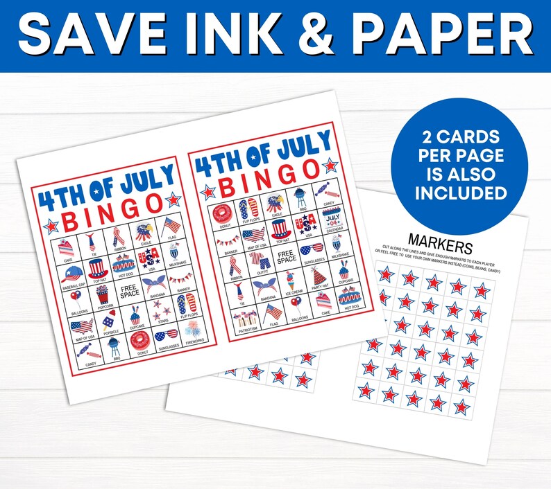 60 Fourth of July Bingo Cards Printable Game, 4th of July USA ...