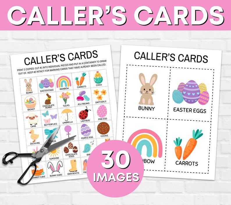 60 Easter Bingo Cards Printable Game, Easter Bingo Boards Activity for ...