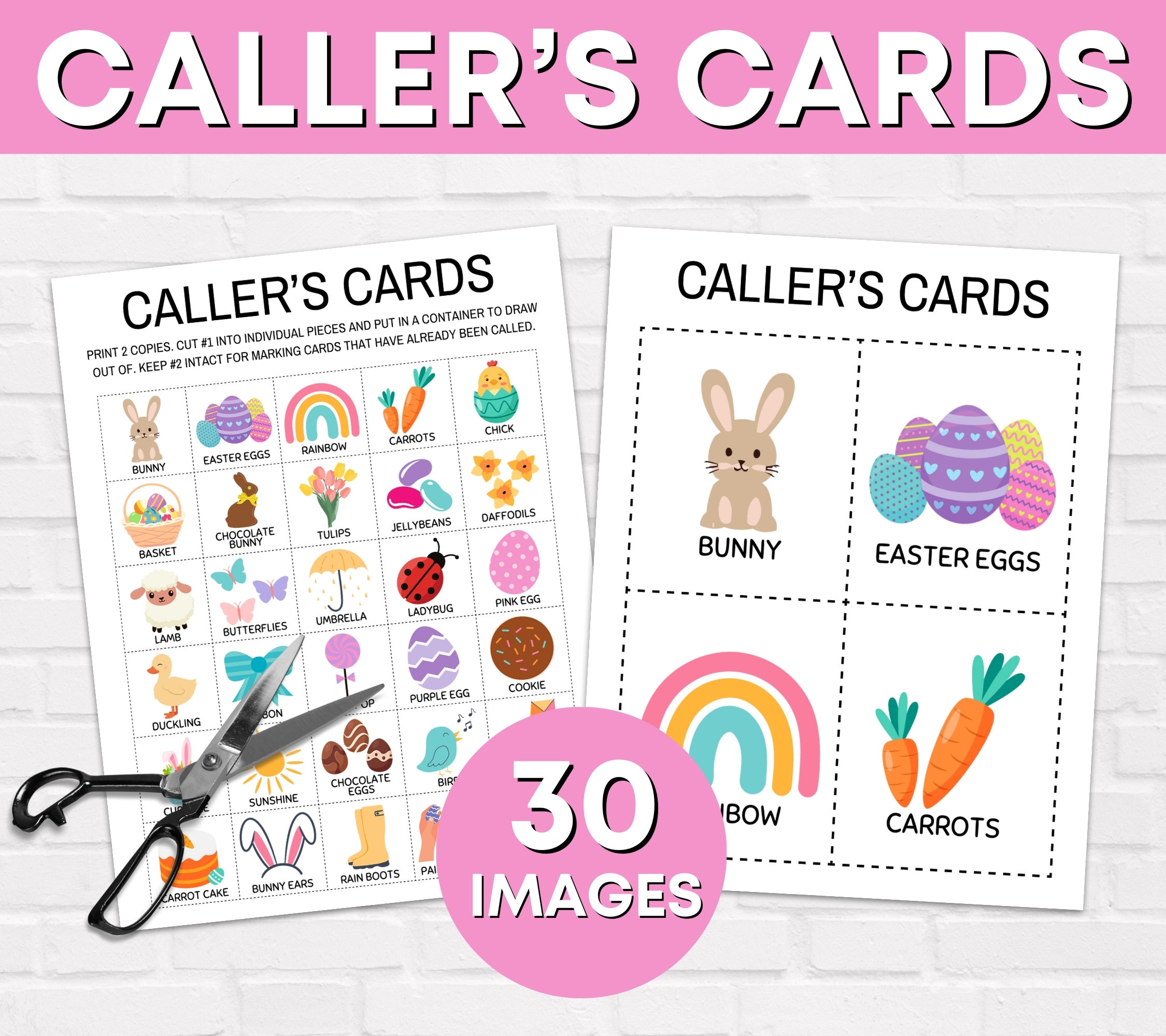 60 Easter Bingo Cards Printable Game, Easter Bingo Boards Activity for ...