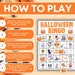 60 Halloween Bingo Cards Printable Game,halloween Fall Bingo Boards ...