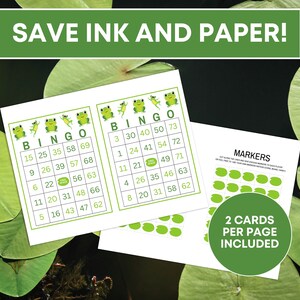 100 Frog Bingo Cards Printable Game, Frog Birthday Party Bingo Game for ...