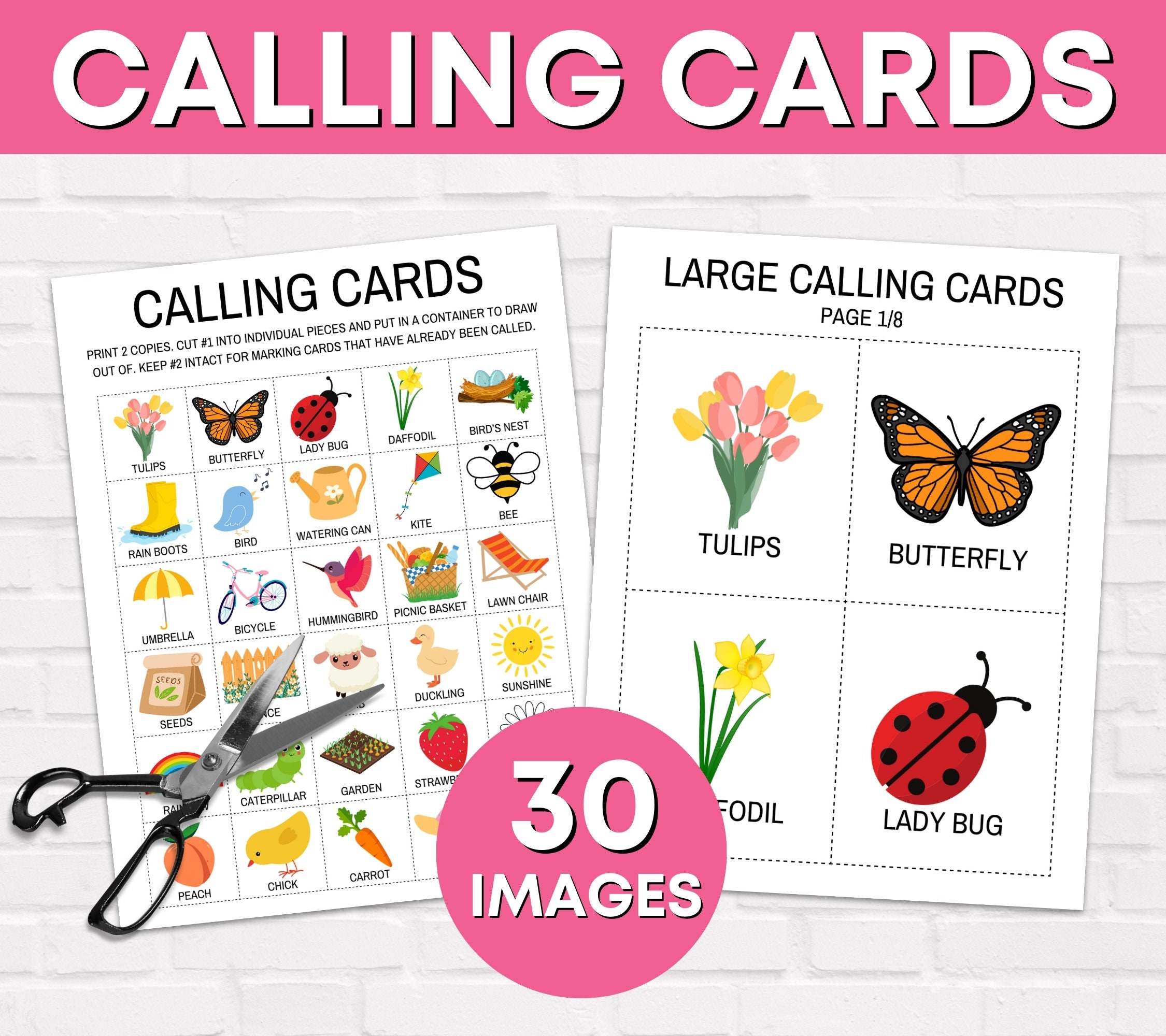 60 Spring Bingo Cards Printable Game, Spring Bingo Kids Classroom ...