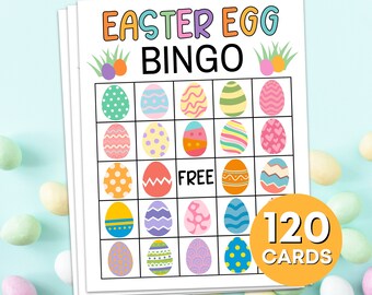 30 Easter Bingo Cards Printable Game, Easter Bingo Boards Activity for ...
