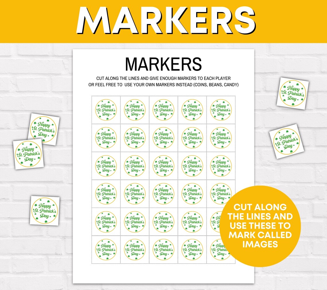 60 St Patricks Day Bingo Cards Game Printable, St Patrick Bingo Board ...