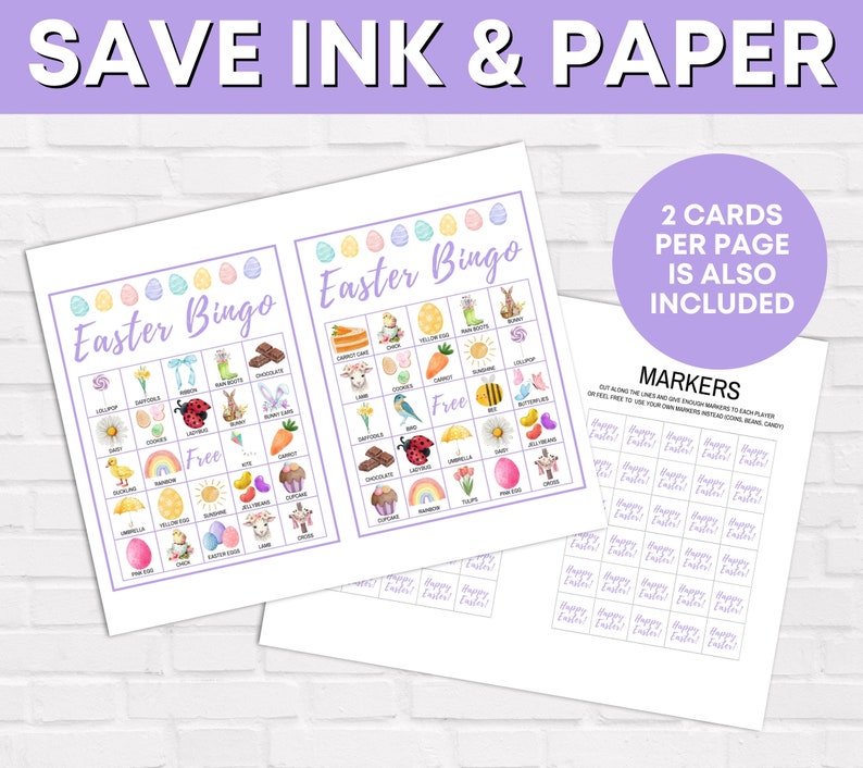 120 Easter Bingo Cards Printable Game, Easter Bingo Board Activity for ...