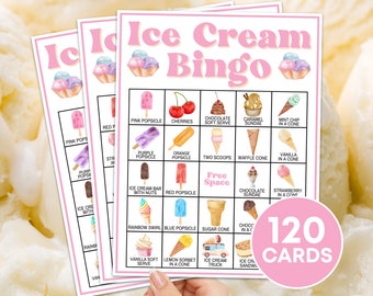 Ice Cream Bingo Cards Ice Cream Games Summer Games Ice Cream Birthday ...