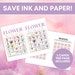 60 Flower Bingo Cards Printable Game, Floral Spring Bingo Boards Kids ...