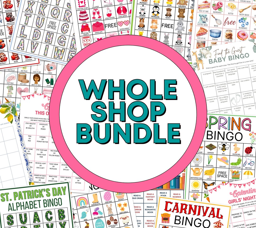 Whole Shop Bingo Bundle, Huge Bingo Game Bundle, Entire Shop Bundle ...