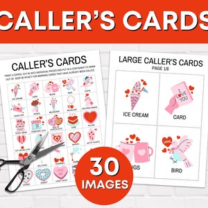 60 Valentines Bingo Game Cards Printable, Valentine's Day Bingo Cards ...