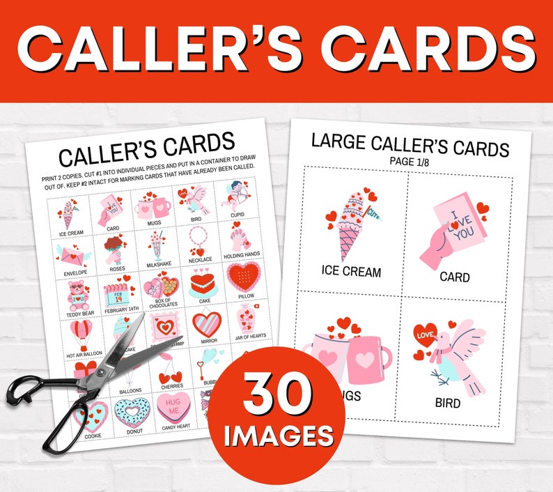 60 Valentines Bingo Game Cards Printable, Valentine's Day Bingo Cards ...