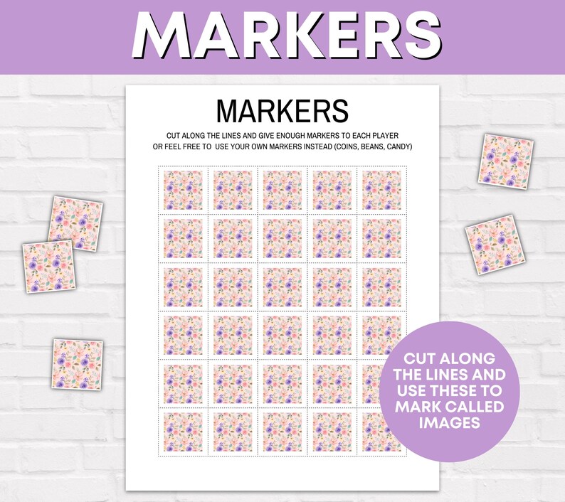 30 Flower Bingo Cards Printable Game, Floral Spring Bingo Boards Kids ...