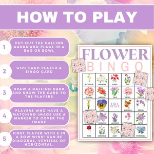 30 Flower Bingo Cards Printable Game, Floral Spring Bingo Boards Kids ...