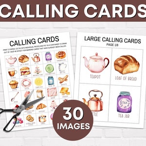 30 Tea Party Bingo Cards Printable Game, Tea Party Bridal Shower Bingo ...