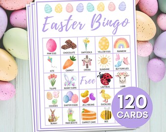 30 Easter Bingo Cards Printable Game, Easter Bingo Boards Activity for ...