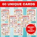 60 Carnival Bingo Cards Printable Game, Carnival Party Bingo Boards ...